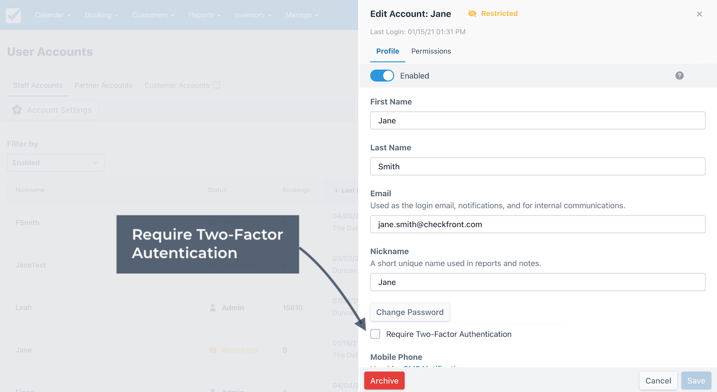 Introduction to two-factor login authentication – Checkfront