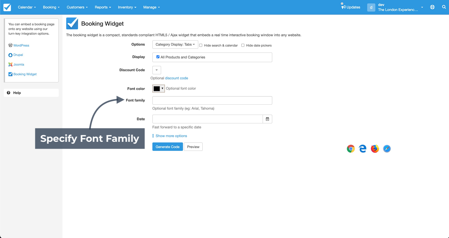 Configuring basic Booking Widget options – Checkfront